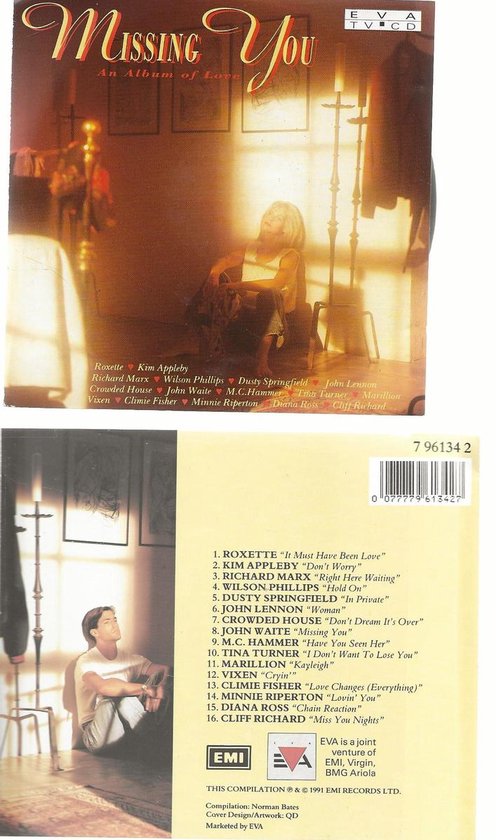 Missing You - An Album Of Love - Cd Album - Roxette, John Lennon, Tina ...