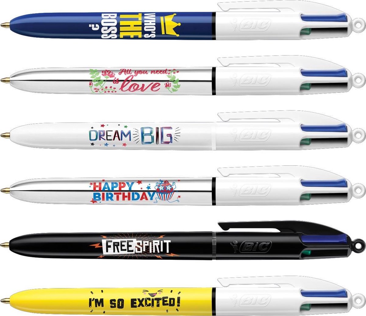 Balpen BIC 4 kleuren Message - 30 stuks - 30 stuks | bol.com