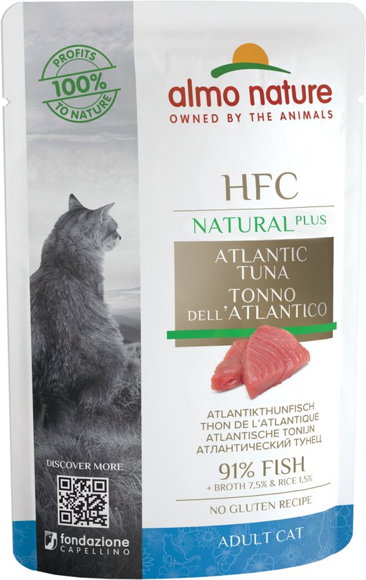 Almo Nature HFC Plus Natvoer voor Katten - 24 x 55g - Tonijn uit ...