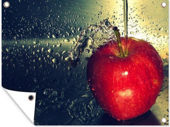 Tuinposter - Tuindoek - Tuinposters buiten - Appel - Rood - Water ...