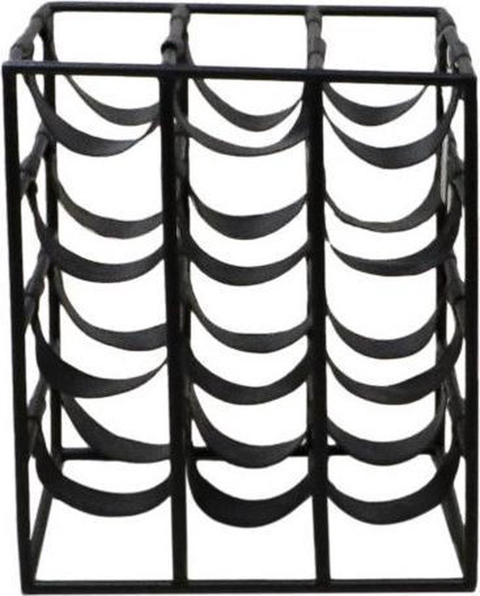 Wijnrek - Wijnrek Metaal - Industrieel - Wijnrekken - Zwart - 40 cm ...