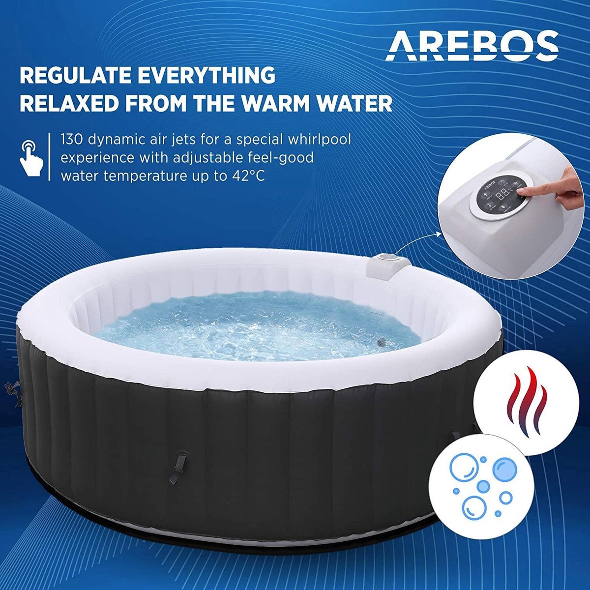 |jacuzzi |bubbelbad | jacuzzi opblaasbaar 4 personen| jacuzzi ...