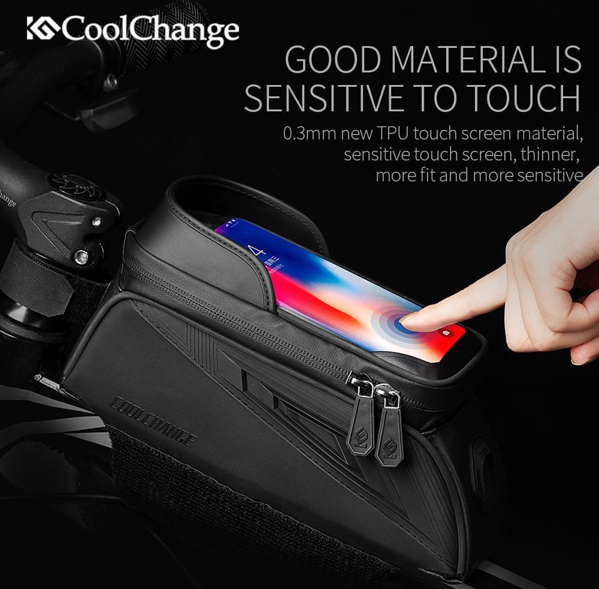 Praktische telefoon fietstas / telefoonhouder voor fiets frame ...