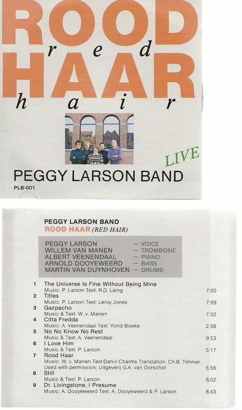 PEGGY LARSON BAND - ROOD HAAR / RED HAIR, Onbekend | CD (album ...