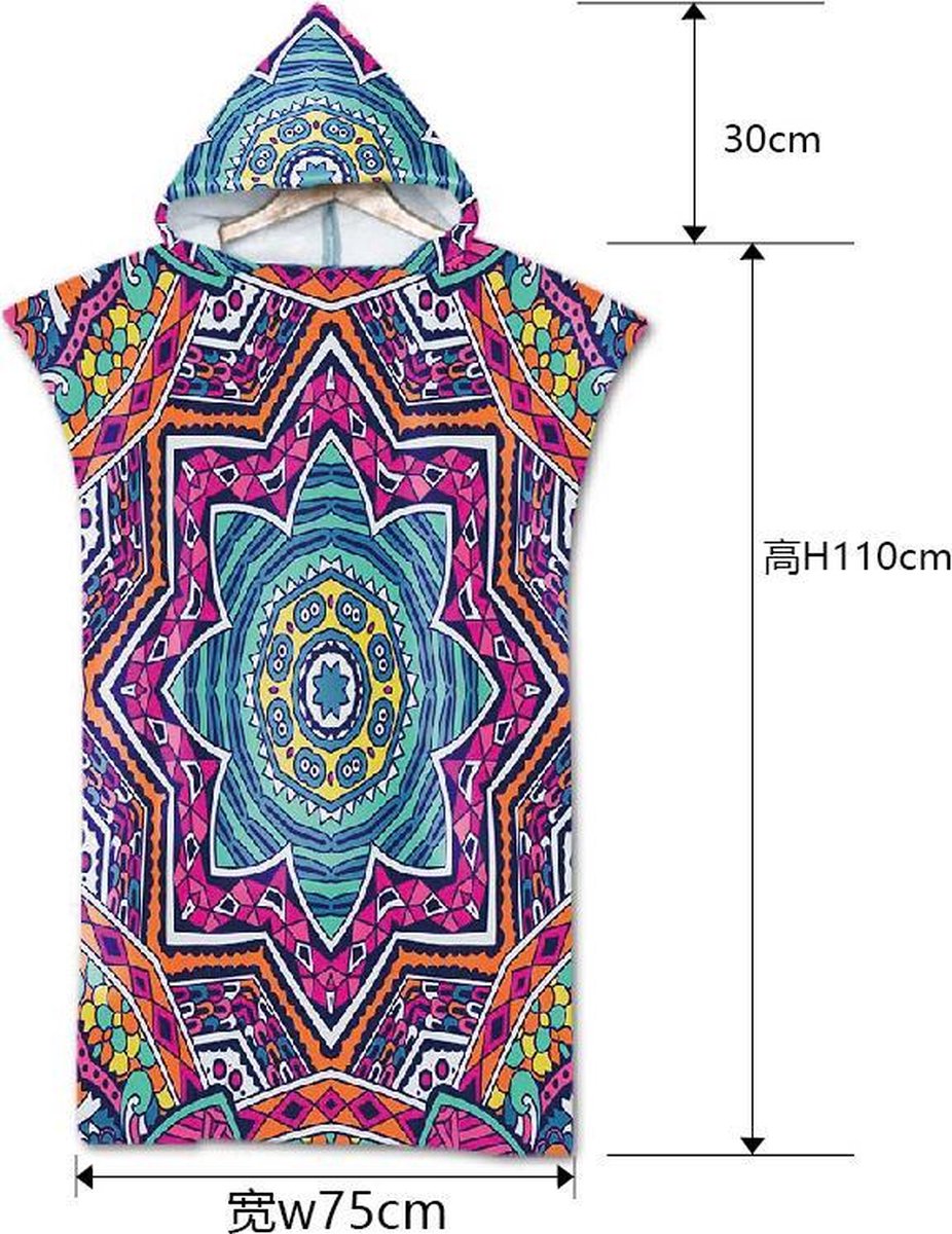 Luxe Badponcho Volwassenen - Kleurrijke Strand Handdoek - Poncho ...