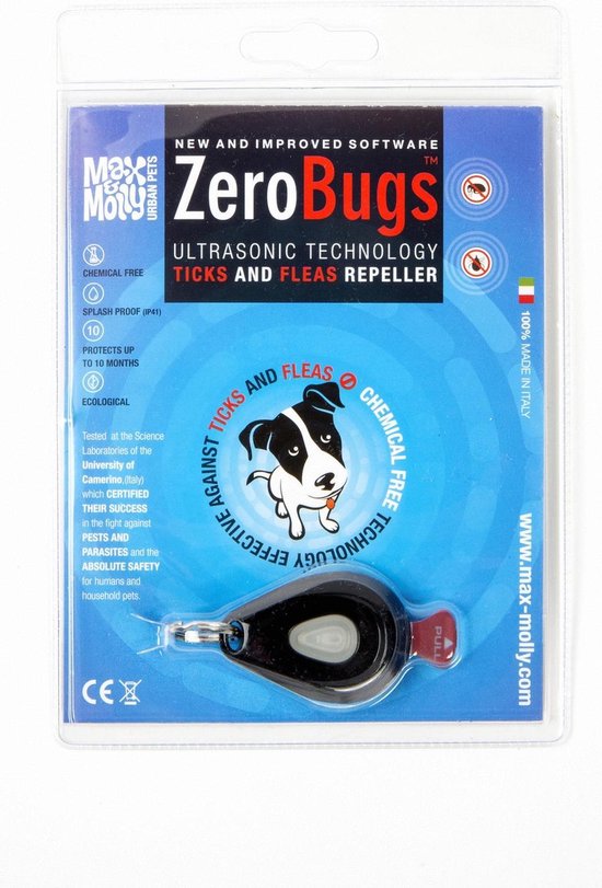 Max & Molly - Ultrasoon geluid Anti-teek/vlooien - ZeroBugs Zwart | bol