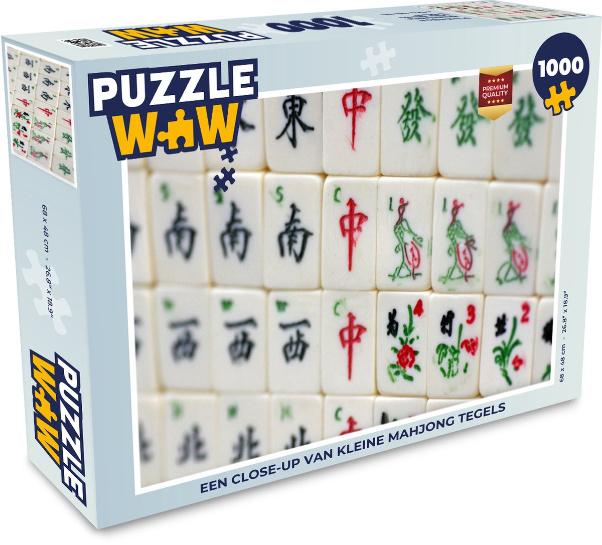 Puzzle Mahjong 1000 pièces - Un gros plan de petits carreaux de mahjong ...