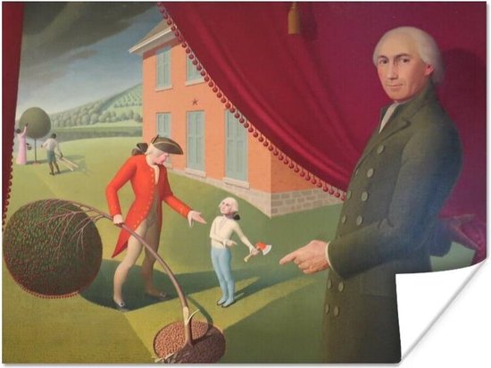Poster Parson Weems' fable - schilderij van Grant Wood - 40x30 cm | bol.com