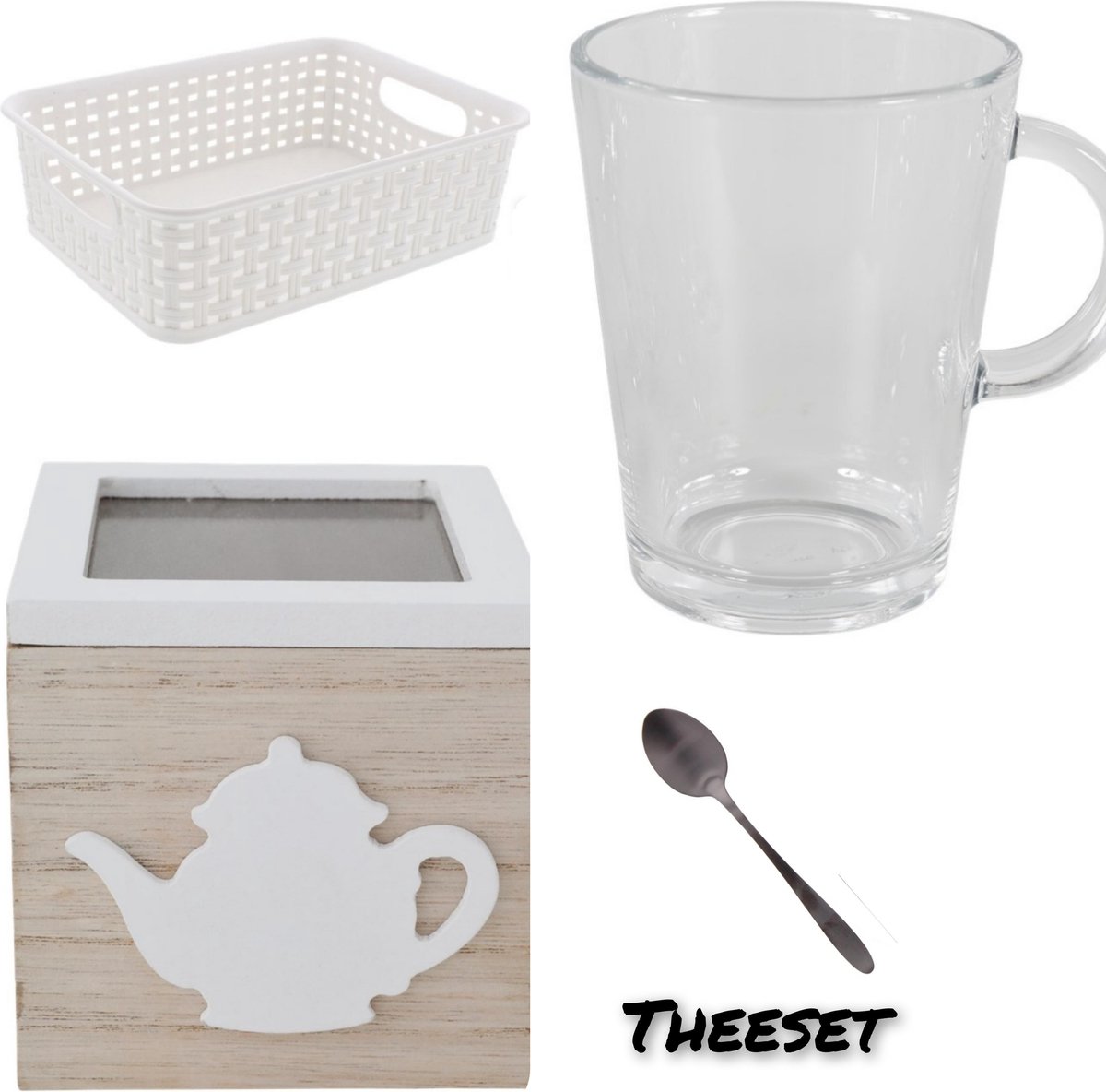 theedoos- theedoos set - theeglas- zwarte theelepel-sint cadeau mama ...
