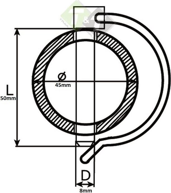 Buis borgpen 8x50 mm, Borgpin, Borg pen | bol