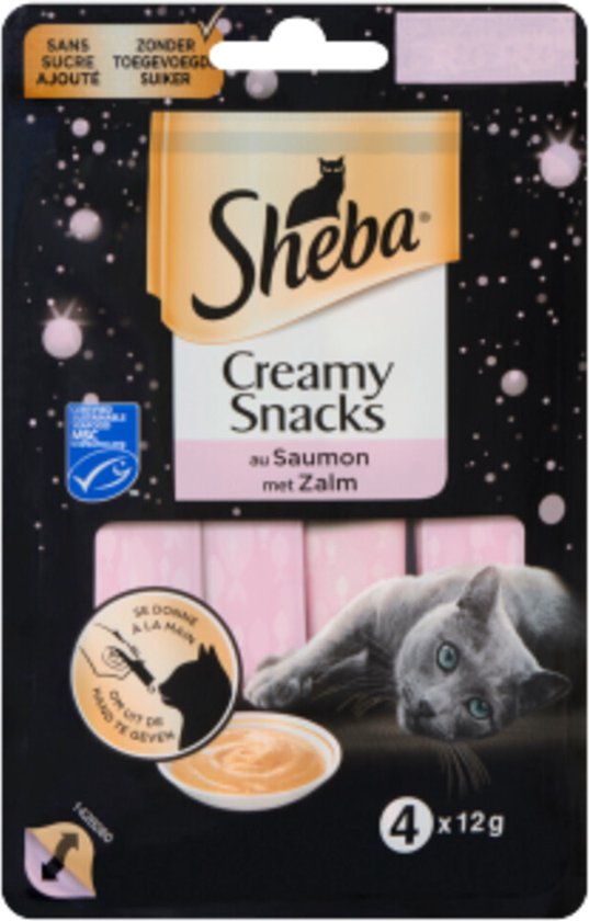 Sheba Creamy Snacks Zalm Multipack 4 x 12 gr | bol