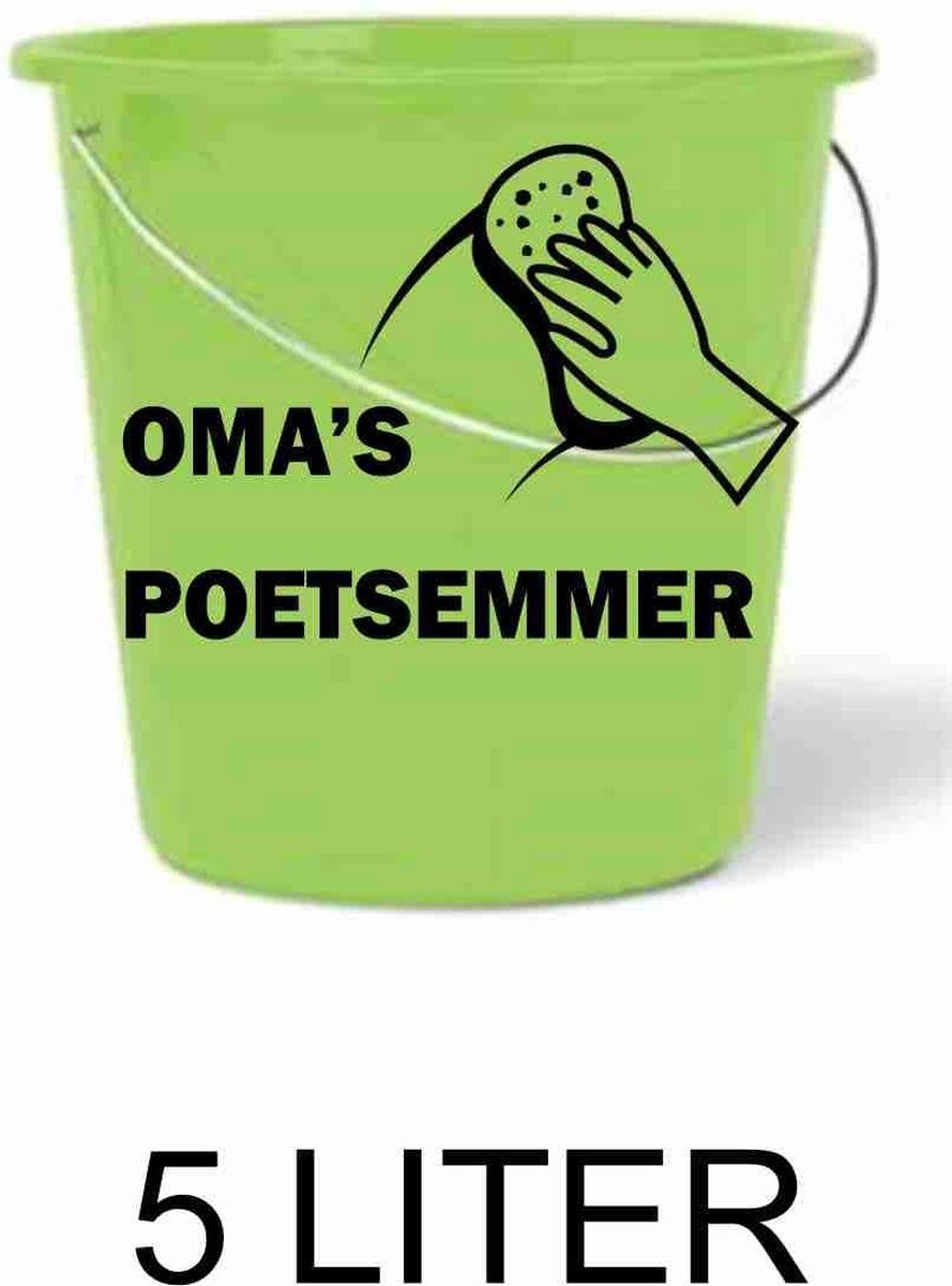 Groene Emmer - met tekst - Oma's poetsemmer - 5 liter - grappig en ...