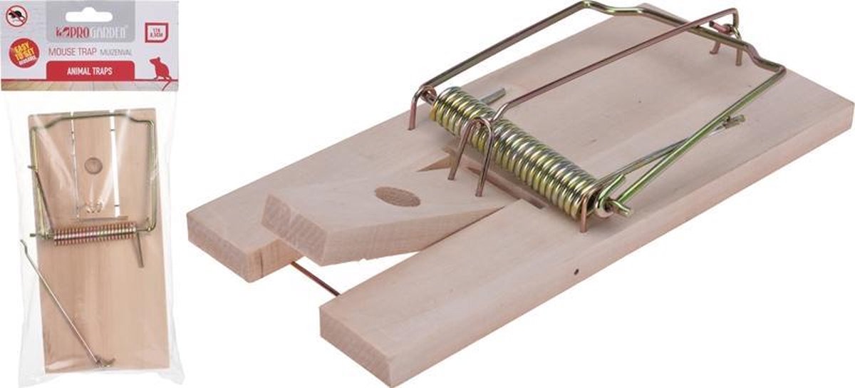Pro Garden houten muizenval/rattenval / klapval - 2 stuks ...