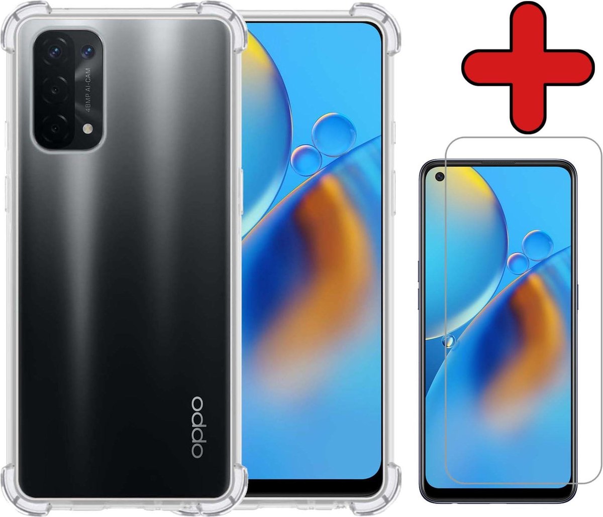 OPPO A74 5G Hoesje Siliconen Shock Proof Case Transparant Met ...