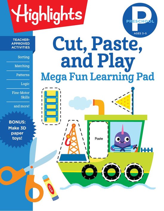 Highlights Mega Fun Learning Pads- Preschool Cut, Paste, and Play Mega ...