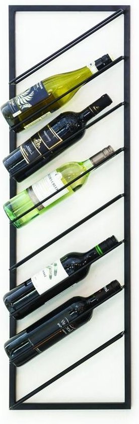 Modern Wijnrek - Zwart - Metaal - voor 8 flessen- Rechthoekig - 30 x 9 ...