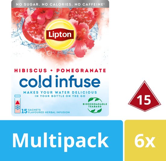 Lipton Pomegranate & Hibiscus Cold Infuse - 6 x 15 zakjes ...