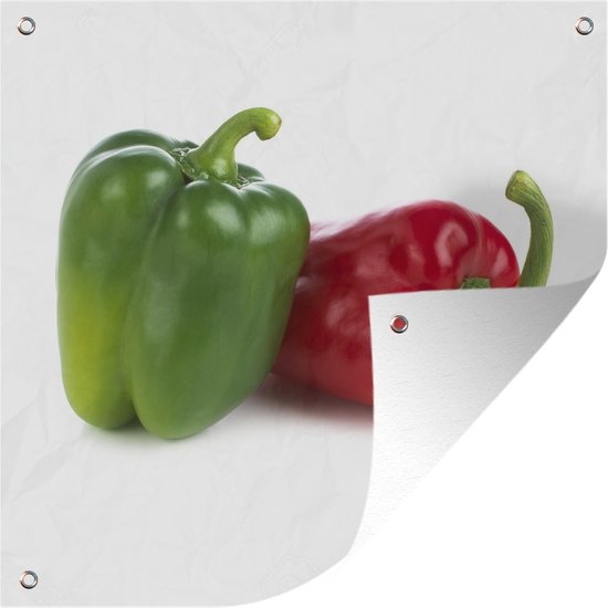 Tuindoek Rode en groene paprika's - 100x100 cm | bol