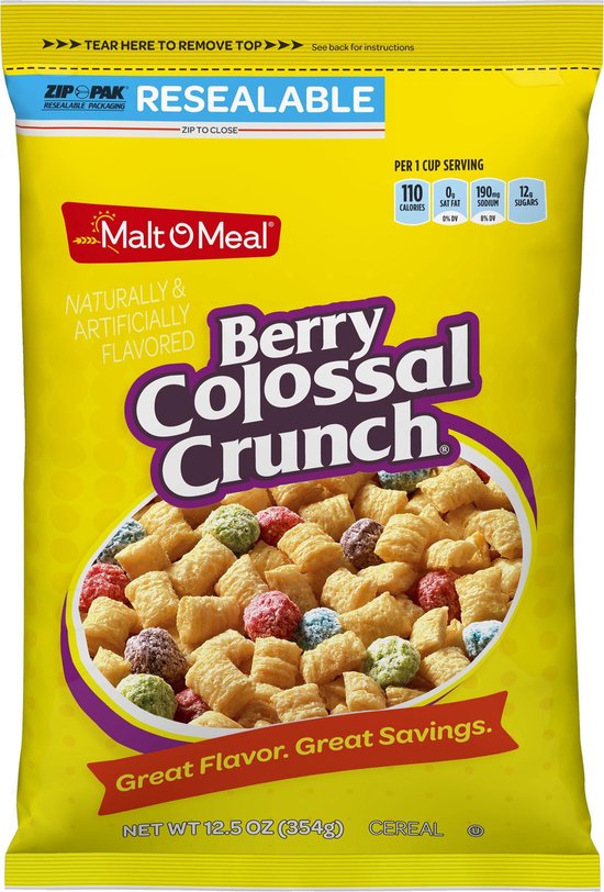 Malt-O-Meal Berry Colossal Crunch Cereal - 12.5 oz/354 gram | bol.com