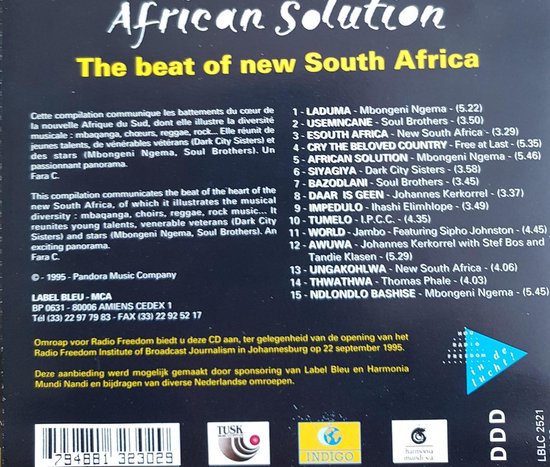 African Solution The Beat Of New South Africa, Thomas Phale | CD (album ...