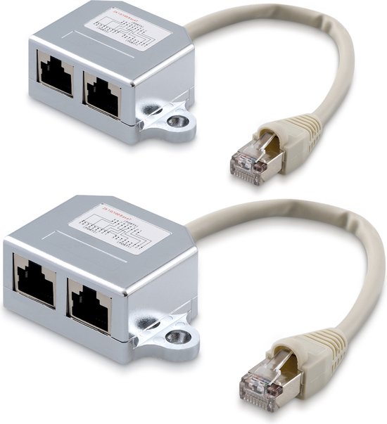 kwmobile netwerkkabel splitter - dubbele RJ45 internet koppelstuk ...