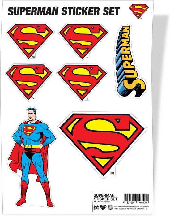 DC Comics Superman Sticker Set Superman Multicolours | bol