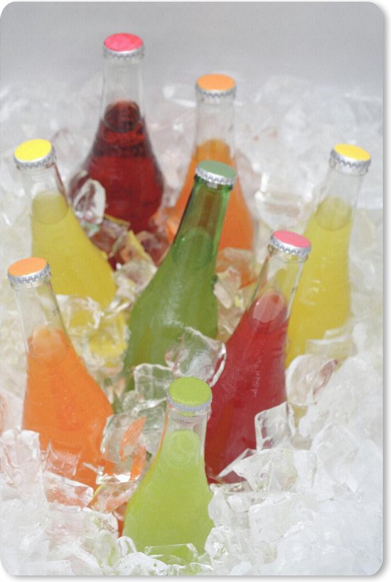 Muismat Frisdrank - Flessen van frisdrank in ijs muismat rubber - 18x27 ...