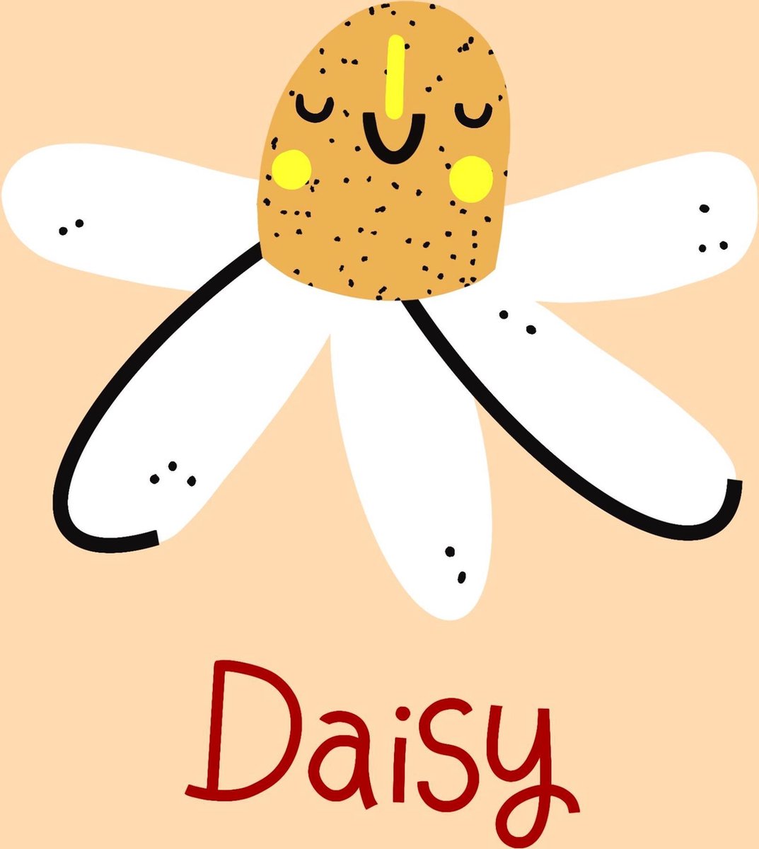 Daisy bloem Poster A3 - Babykamer Poster / Kinderkamer Poster / Kaart ...