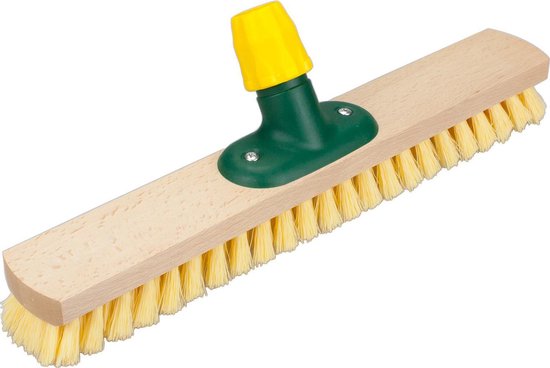 Houten schrobborstel/schrobber van hout met steelhouder 40 cm ...