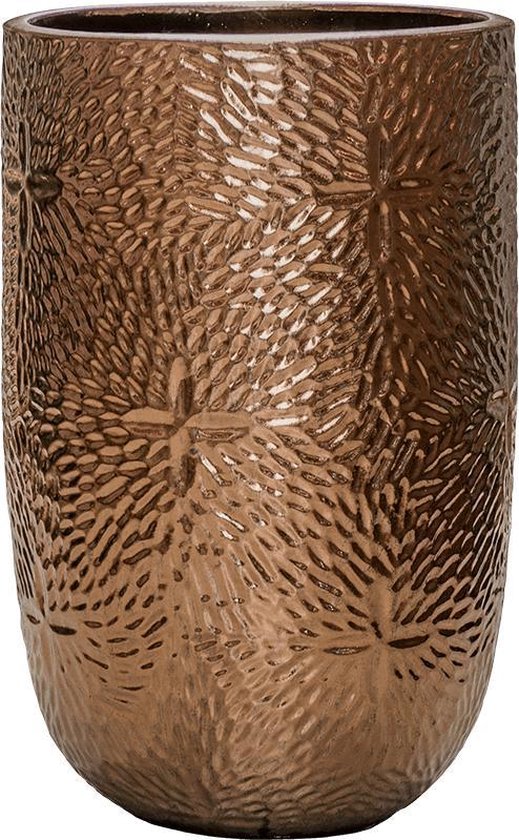 Hoge Pot Marly Gold ronde gouden bloempot voor binnen en buiten 47x70 ...