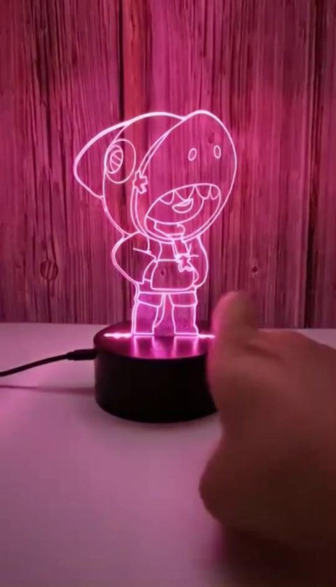 Brawl stars Shark Leon - nachtlamp - LED - multi-kleur - 3D effect | bol