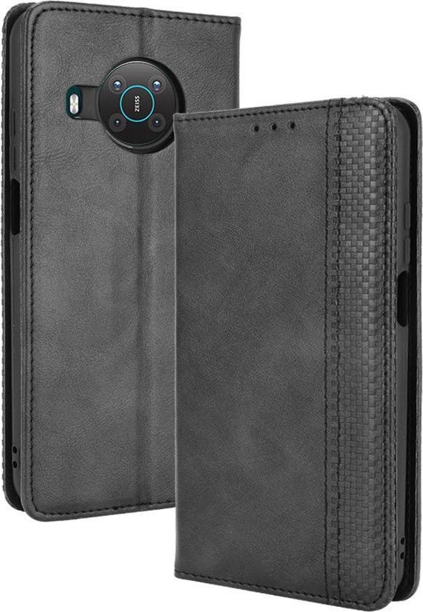 Vintage Book Case - Nokia X10 / X20 Hoesje - Zwart | bol.com