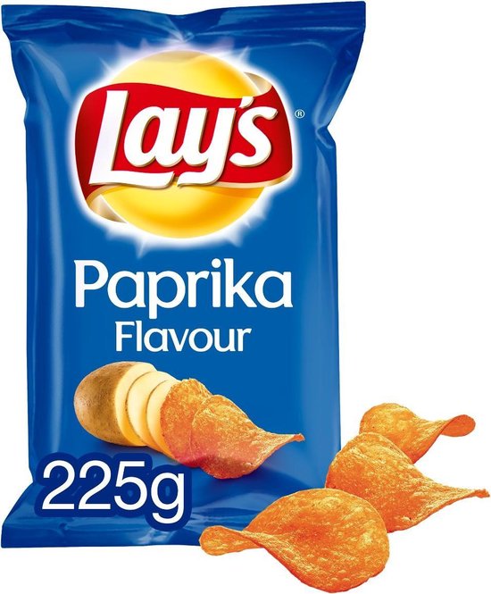 Lay's Chips Paprika Smaak Doos 15 zakken 225 gram | bol