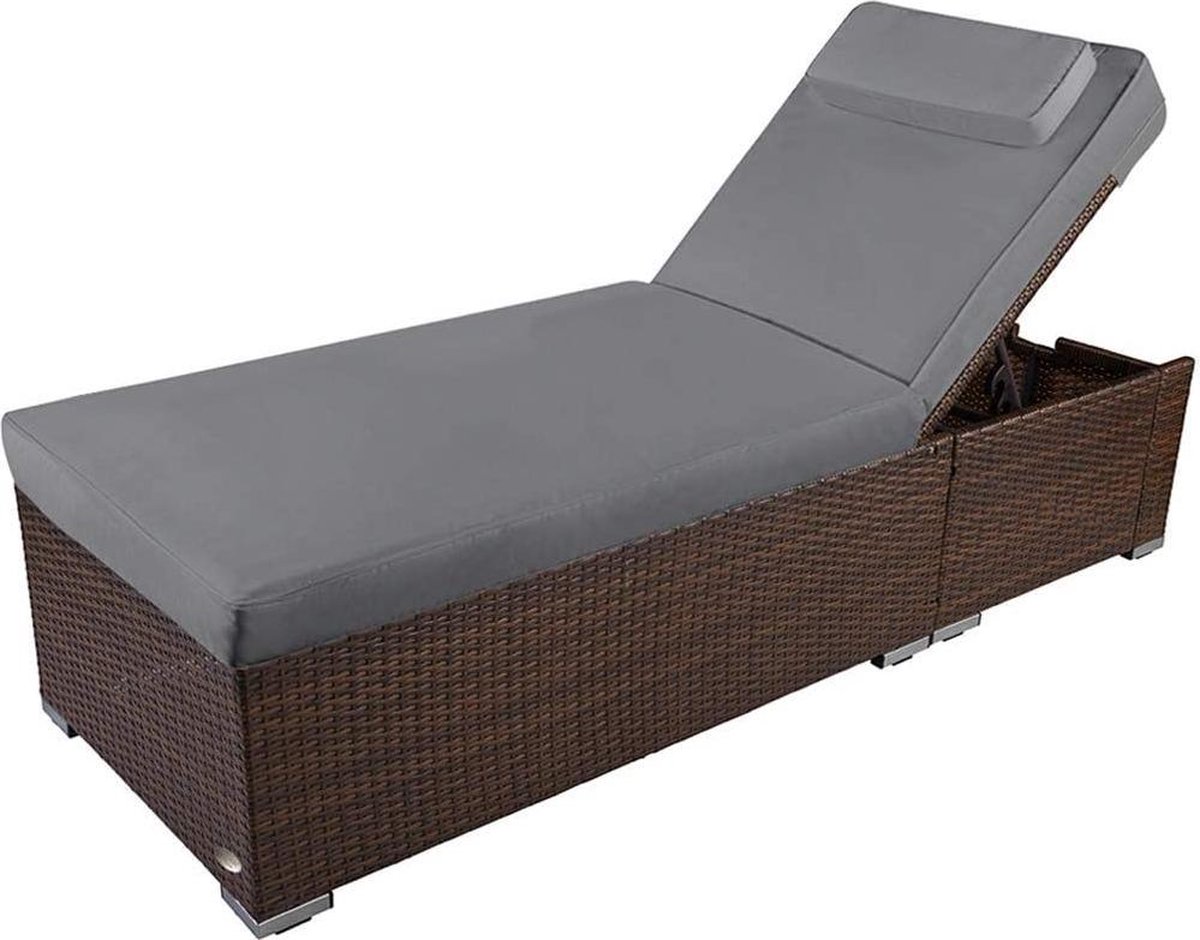 PALERMO XXL zonnebed-ligbedden tuinmeubelen-ligbed tuin-Bruin | bol.com