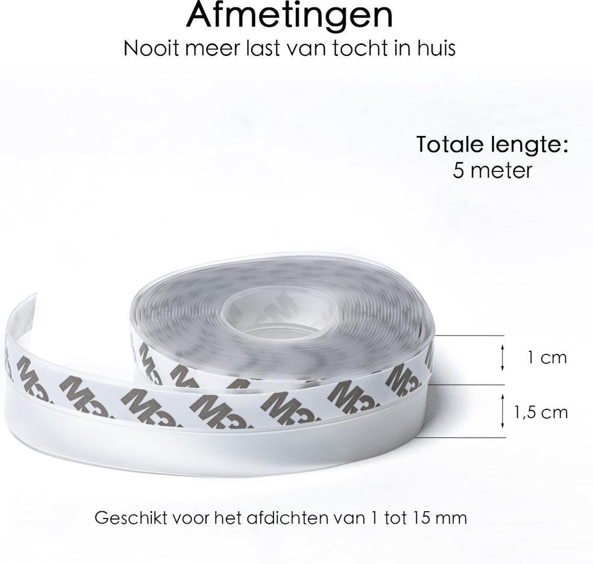 Tochtstrips voor Deuren en Raam Zelfklevend - 5 Meter x 2,5 cm ...
