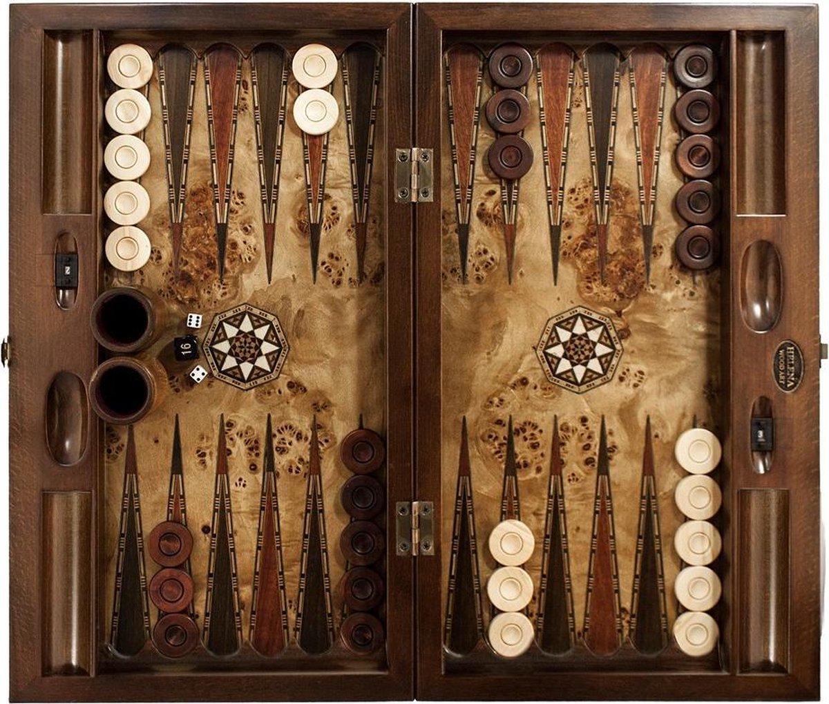 Backgammon - Tavla - Handgemaakt - Hout - Luxe uitgave - 52 x 30 x 7,5 ...