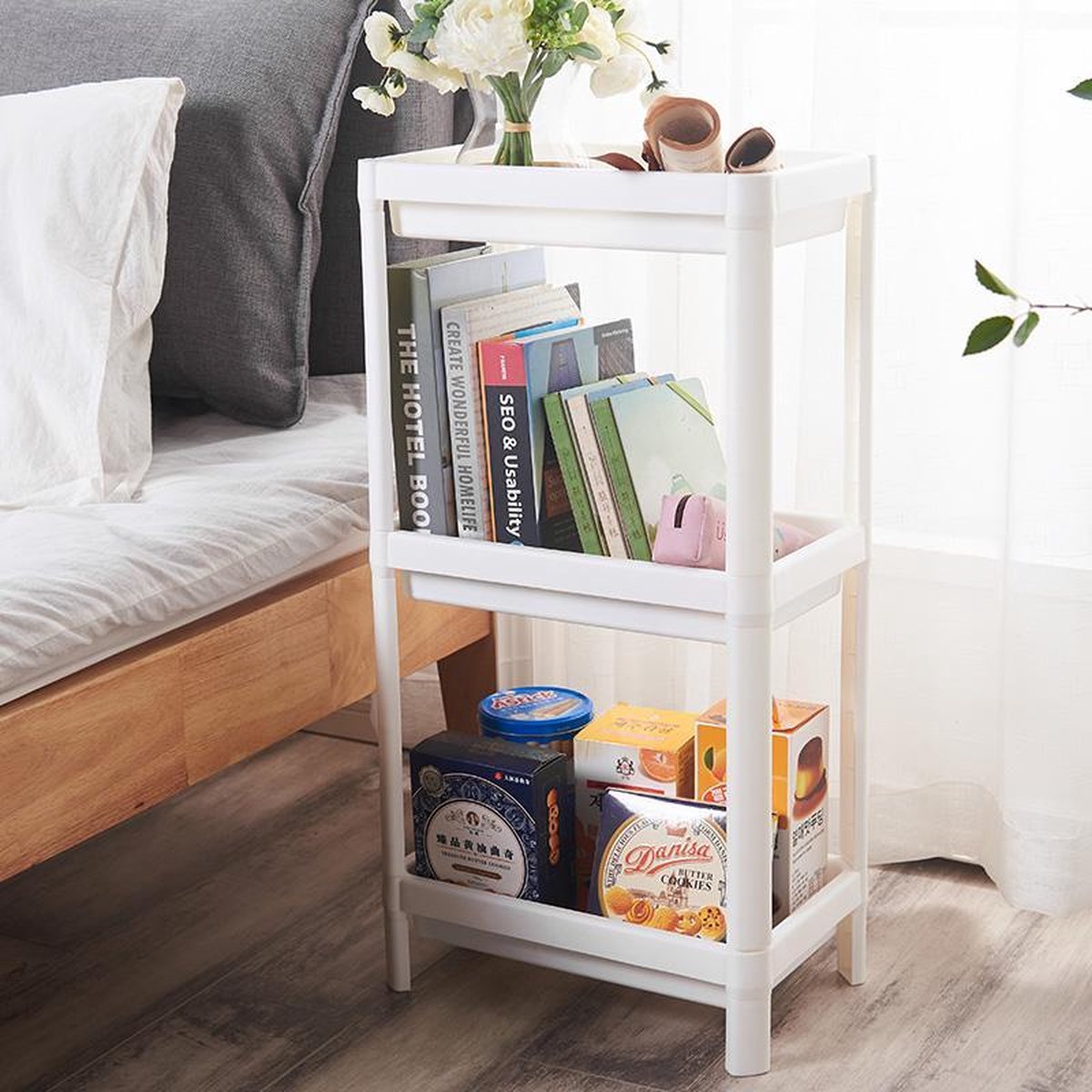 Opbergrek Keuken Kunststof | Wit | Rekken Keukenrek | Opbergkastje met ...