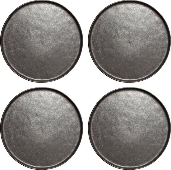 Gusta Table Tales - Bord - Zwart - ø26,5cm - Mineral - set 4 stuks ...