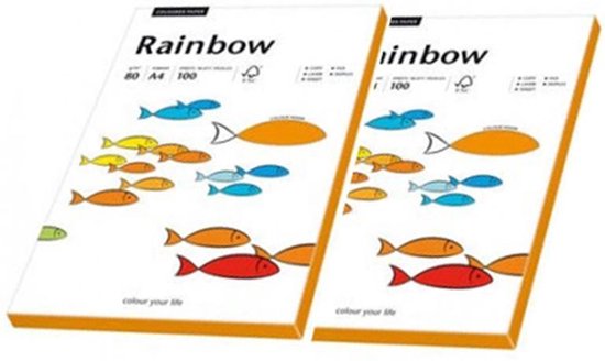 2 pakken Oranje kopieer print laser papier 80 grams A4 2 x 100 vel. | bol