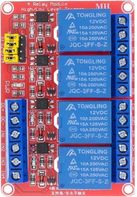 OTRONIC® 12v Relais module 4-kanaals | bol