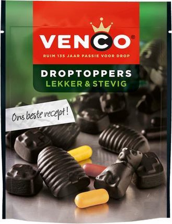 Venco Droptoppers 10 zakken Drop à 210g snoep - Lekker en stevig - Drop ...