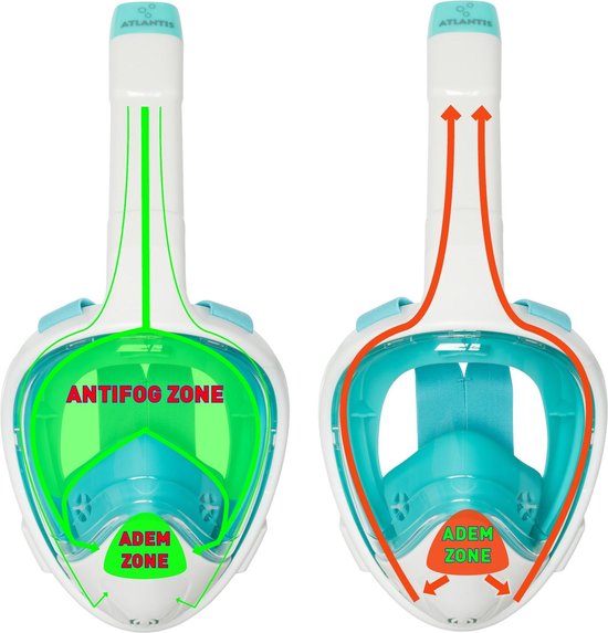 Atlantis 3.0 Full Face Mask - Snorkelmasker - Volwassenen - Wit ...