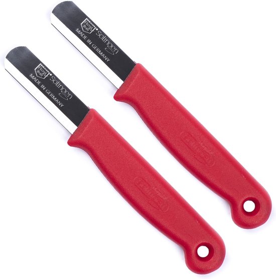 Solingen Safety Schilmesje - RVS Glad met Ronde Top - 15 cm - Rood - 2 ...