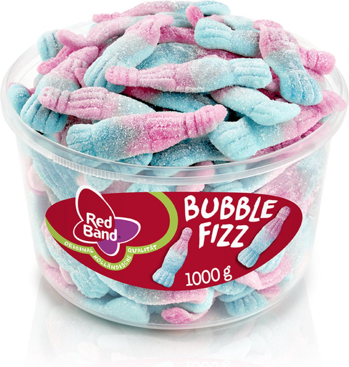 Red Band Bubble Fizz 1 pot à 100 stuks - Zacht snoep - Zure snoepjes ...