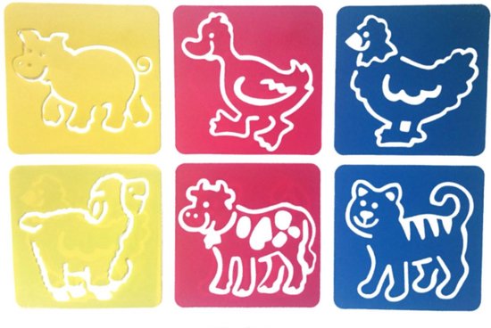 gabarit de dessin Gabarits Animaux - 6 pièces 14 x 15 cm | bol.com
