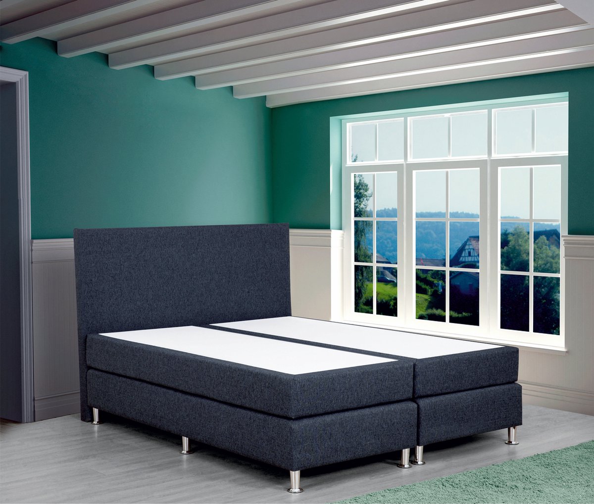 Boxspring Flanny voor zware mensen tot 120 kg lichaamsgewicht, merk ...