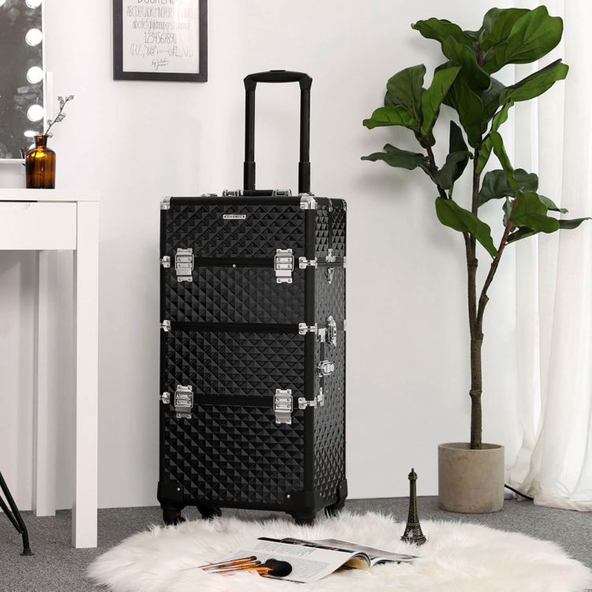 Make-up Trolley - Kapperskoffer - Zwart | bol.com