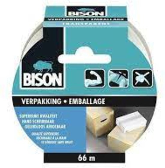 6x Bison Tape Verpakking Transparant 66 meter | bol