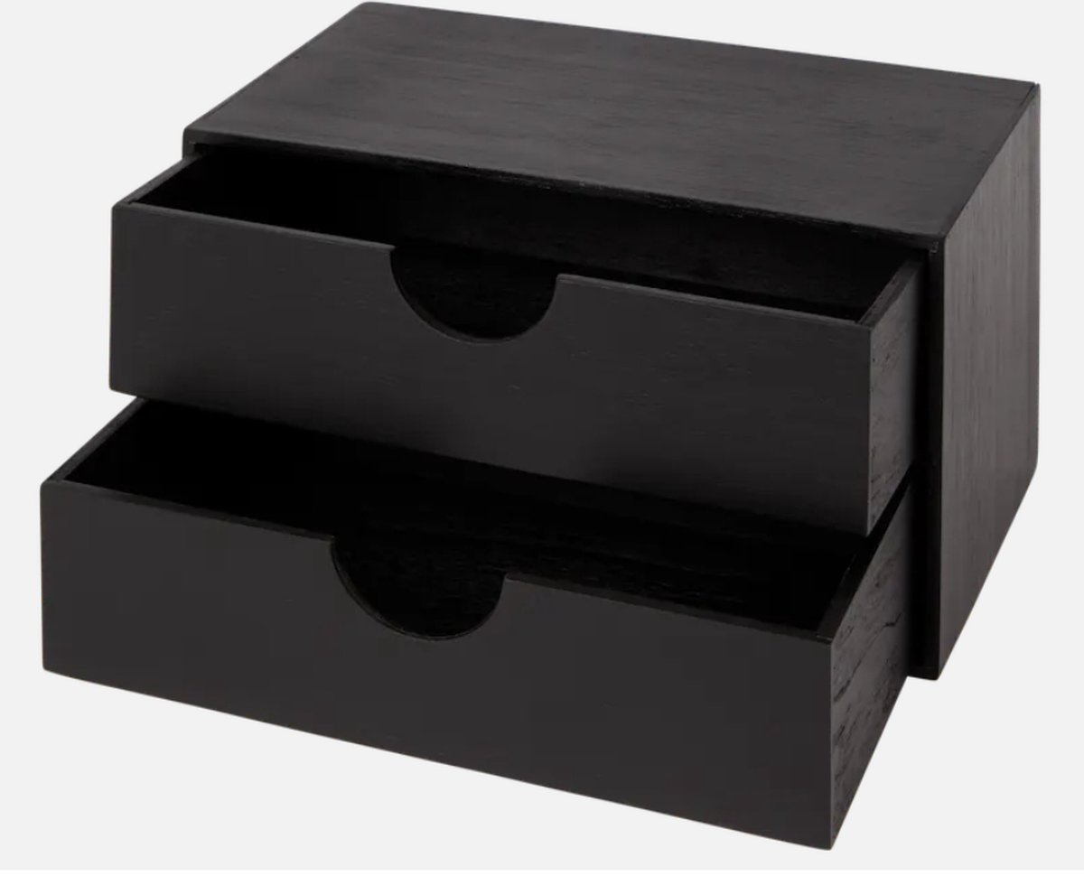 Bamboe kabinet met 2 lades - Bamboe opbergbox - Bamboe opbergkast 2 ...