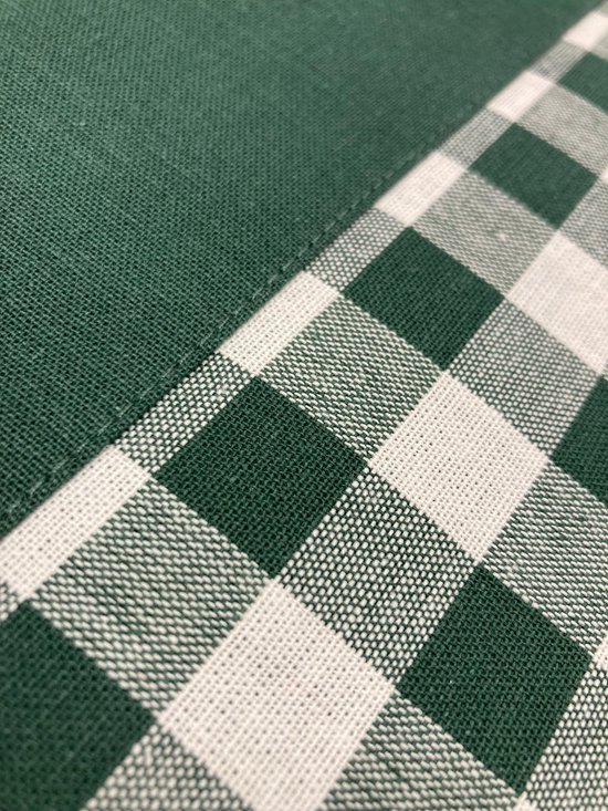 Tafelkleed Groene ruit met uni rand 150 x 360 | bol